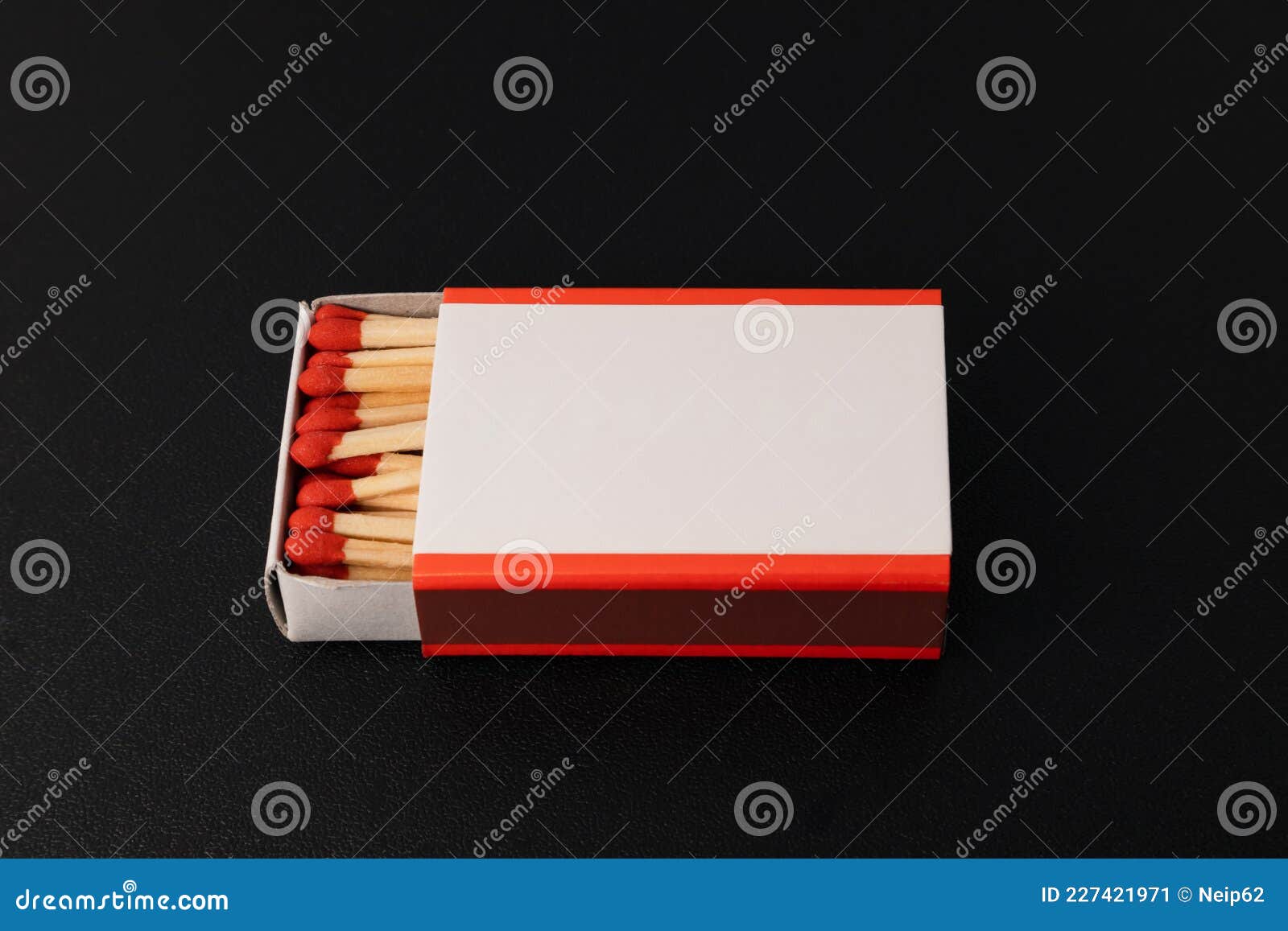 An Open Matchbox with a Blank White Label Stock Image - Image of mockup ...