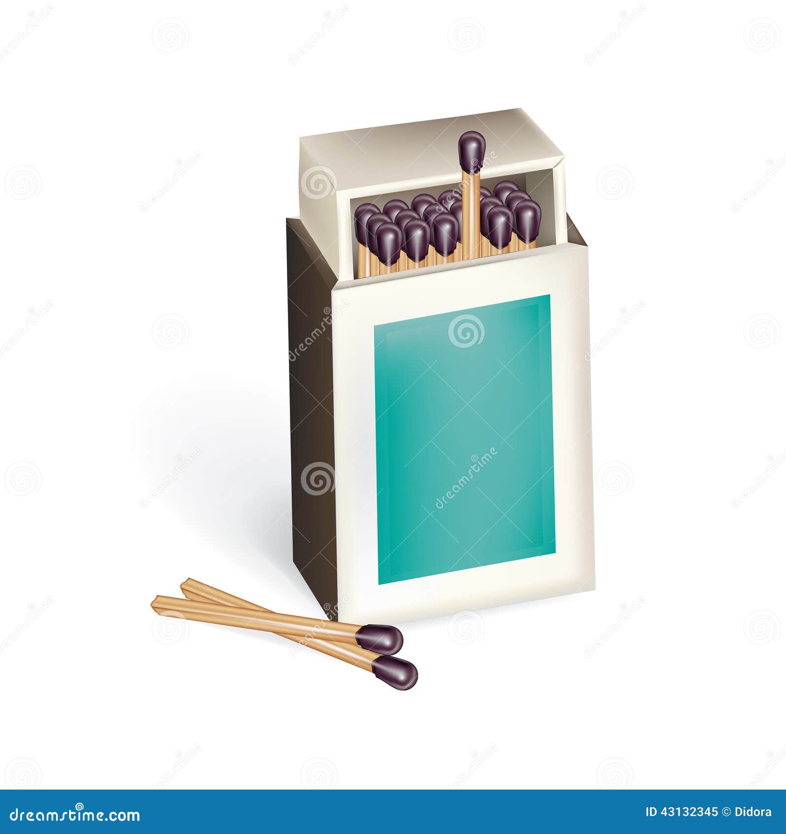 Open Matchbox Hand Drawn Black And White Vector Illustration ...