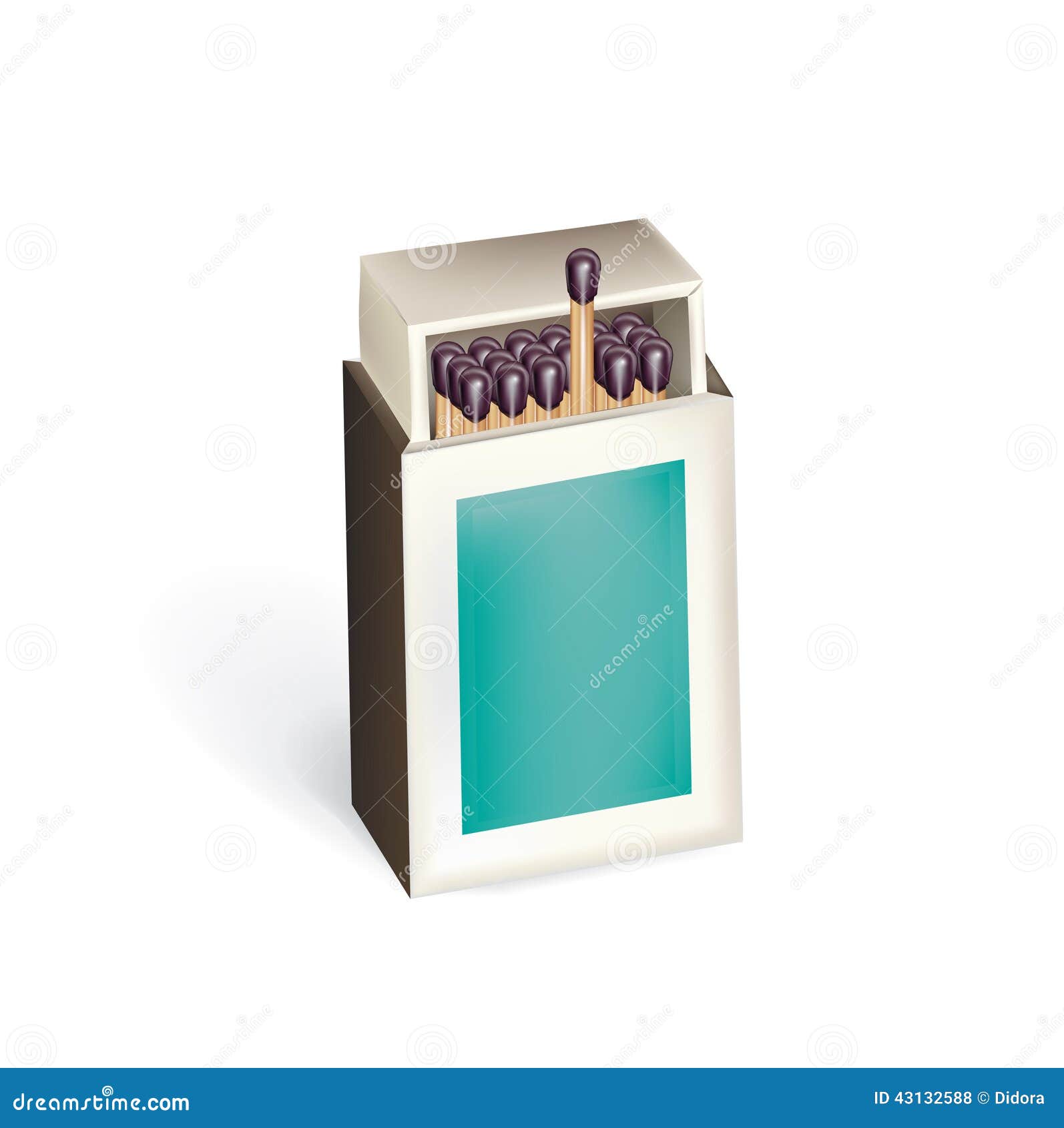 Open matchbox with matches stock illustration. Illustration of ignition ...