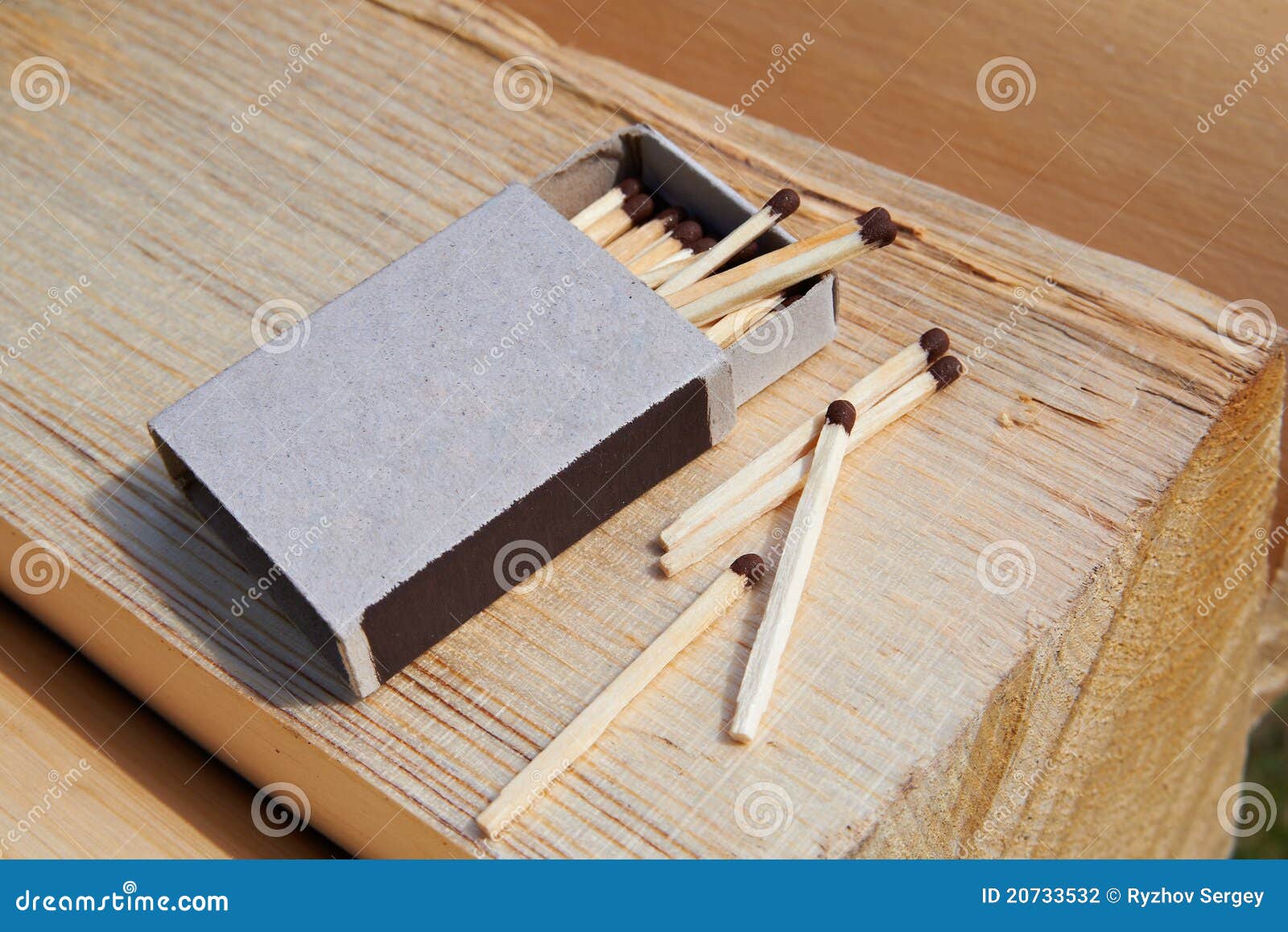 Open Matchbox and Matches on the Wood Stock Photo - Image of ...
