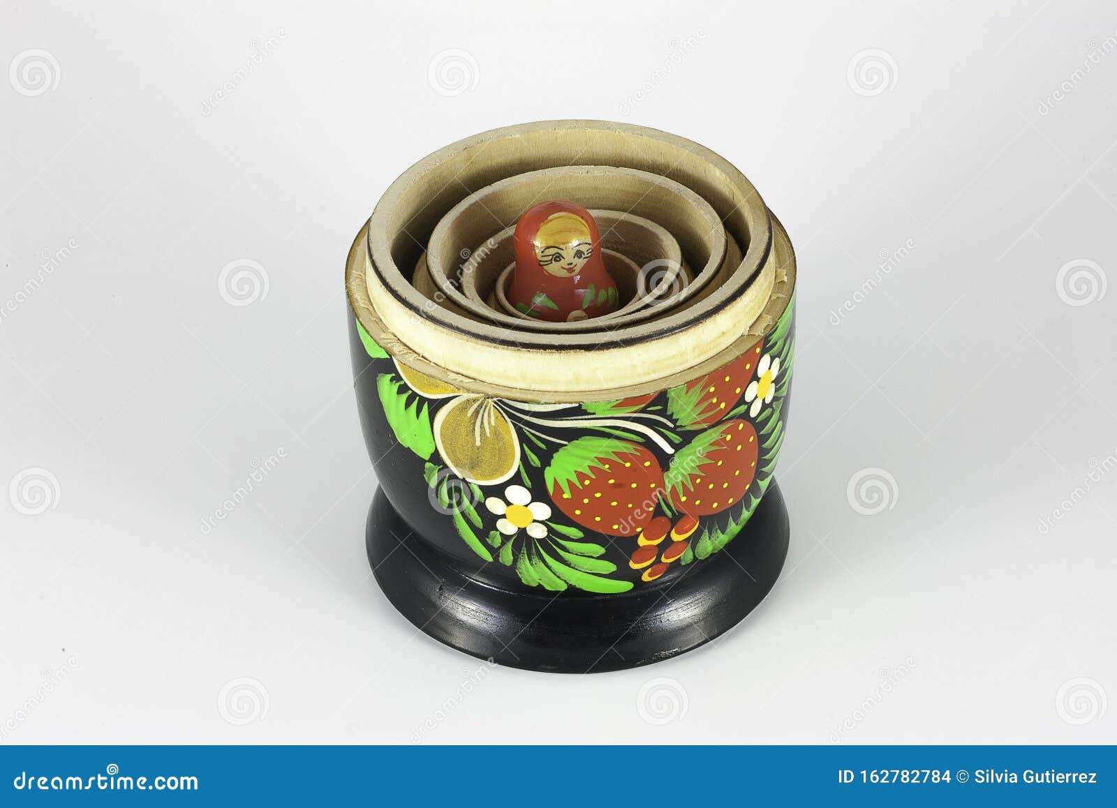 Open Matryoshka Doll Focused on the Smallest Doll in the Center Stock ...