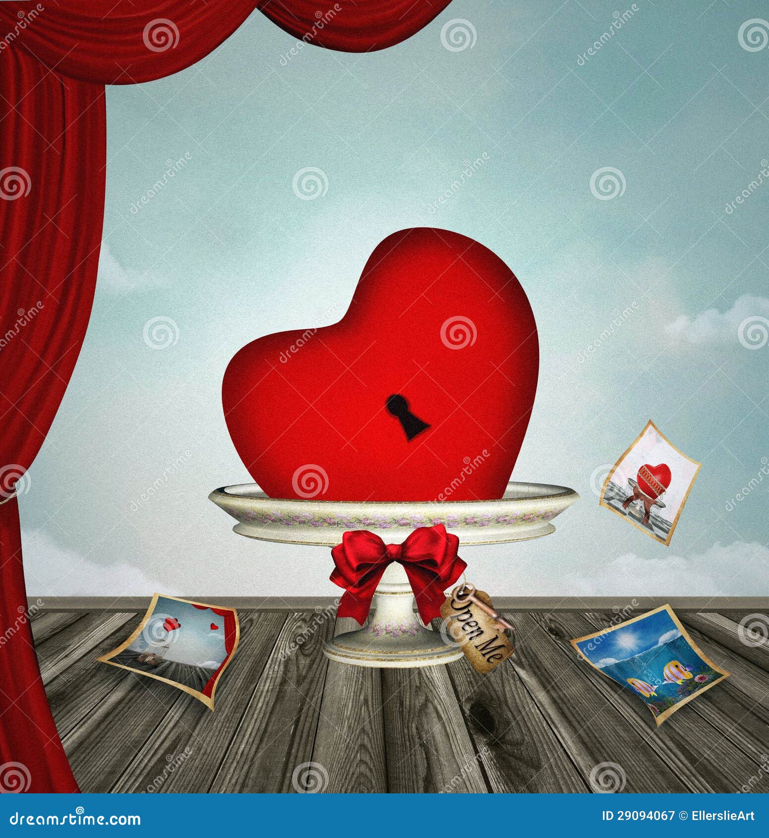 Open me stock illustration. Illustration of lock, curtain - 29094067