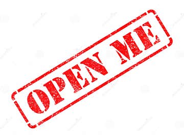 Open Me - Red Rubber Stamp. Stock Image - Image of badge, secret: 38209845