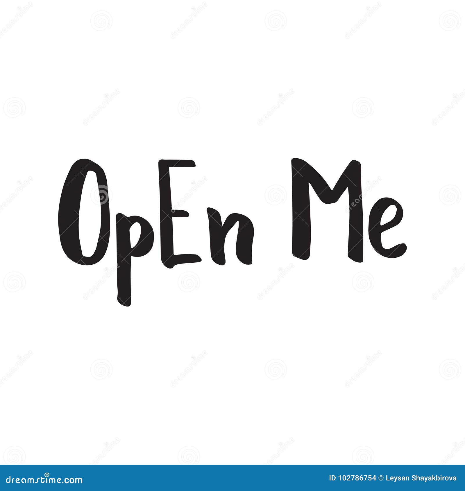 Open me stock vector. Illustration of phrase, decoration - 102786754