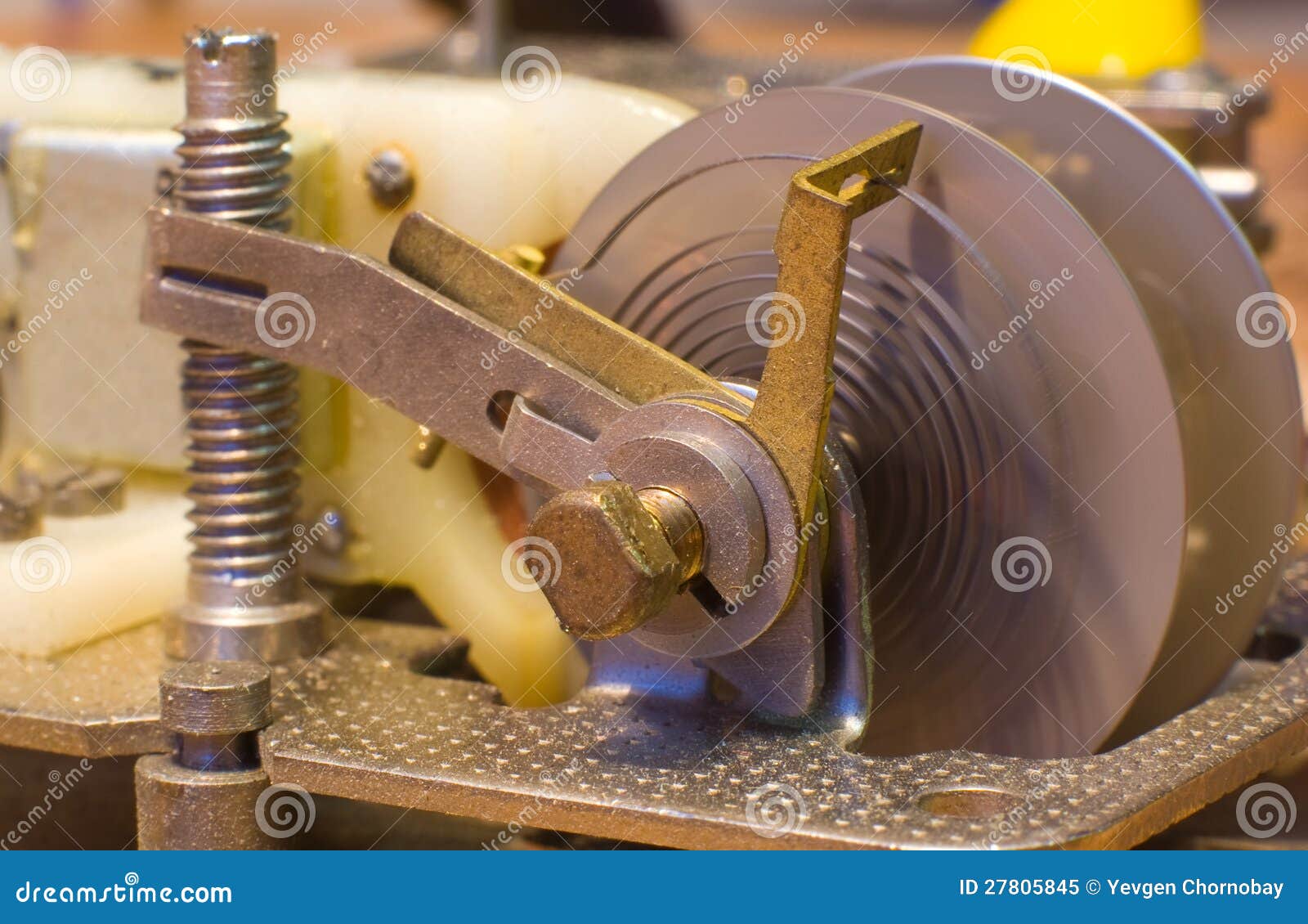 Open Mechanism of Clock with Spring Stock Image - Image of spring ...