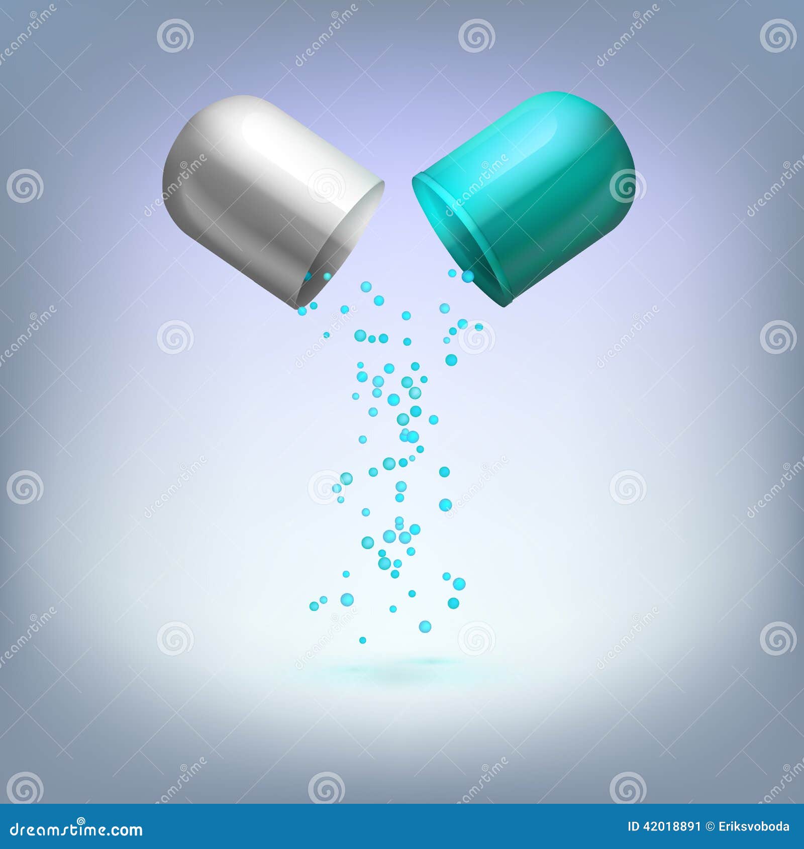 Open Medical Capsule with Drop-down Granules Stock Vector ...