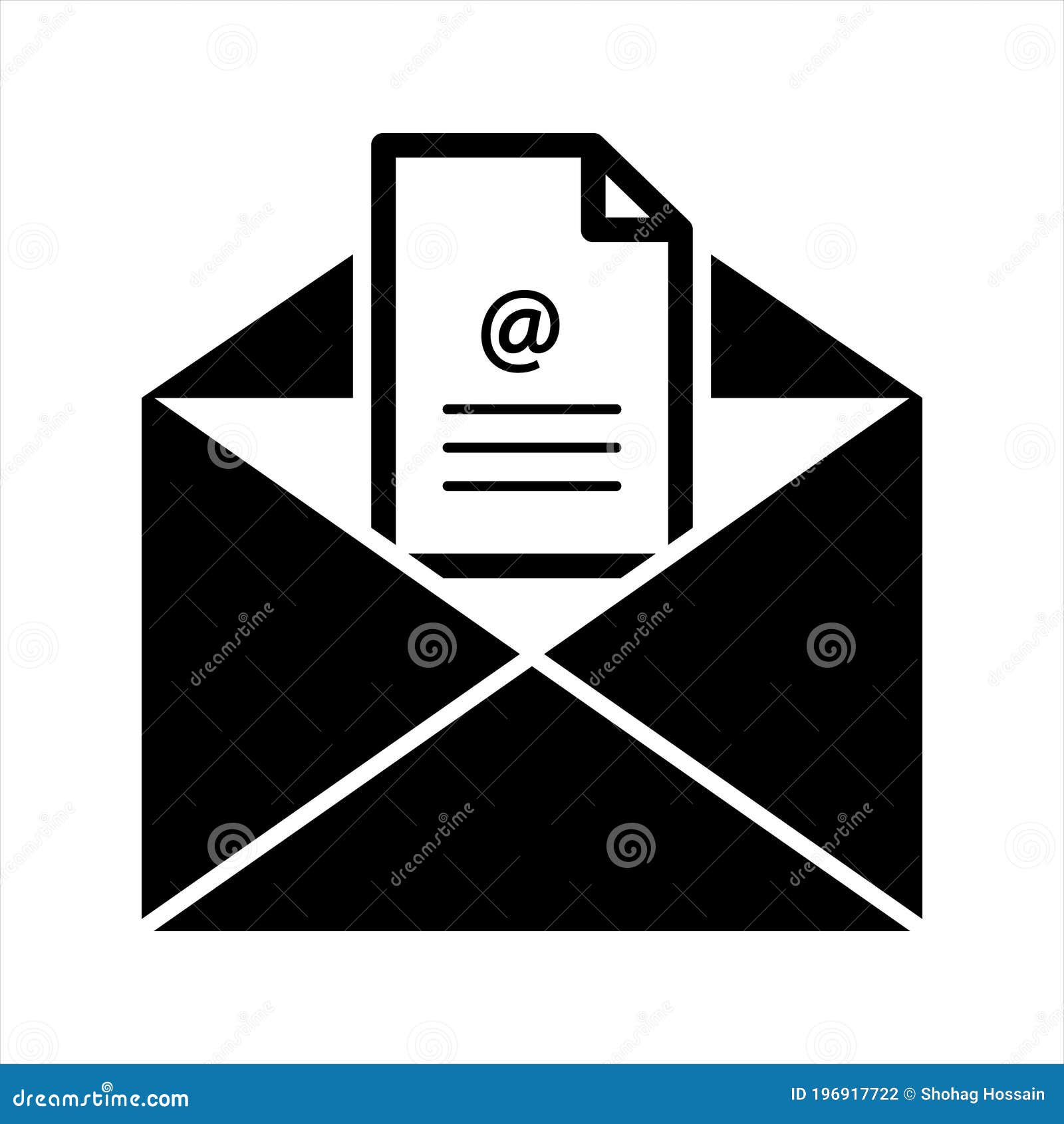 Open message icon stock vector. Illustration of paper - 196917722