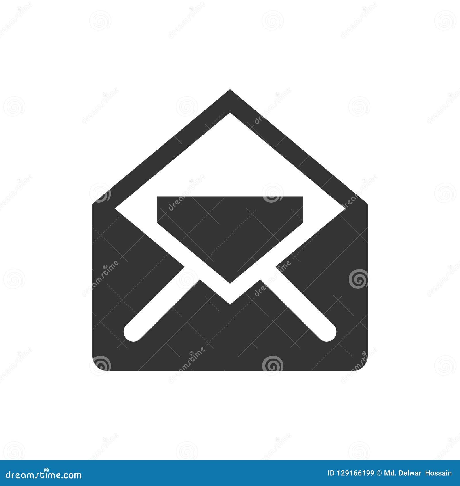 Open Message Icon stock vector. Illustration of symbol - 129166199