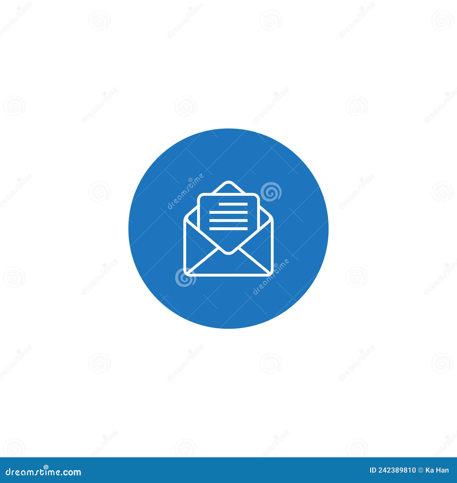 Open Message, Mail Icon Vector in Circle Shape Stock Vector ...