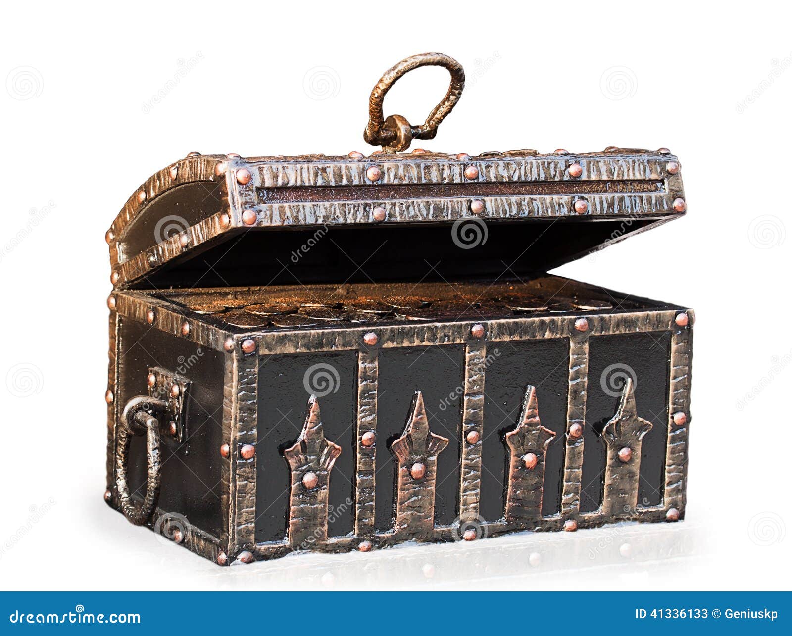 Open metal chest stock image. Image of chest, pirate - 41336133