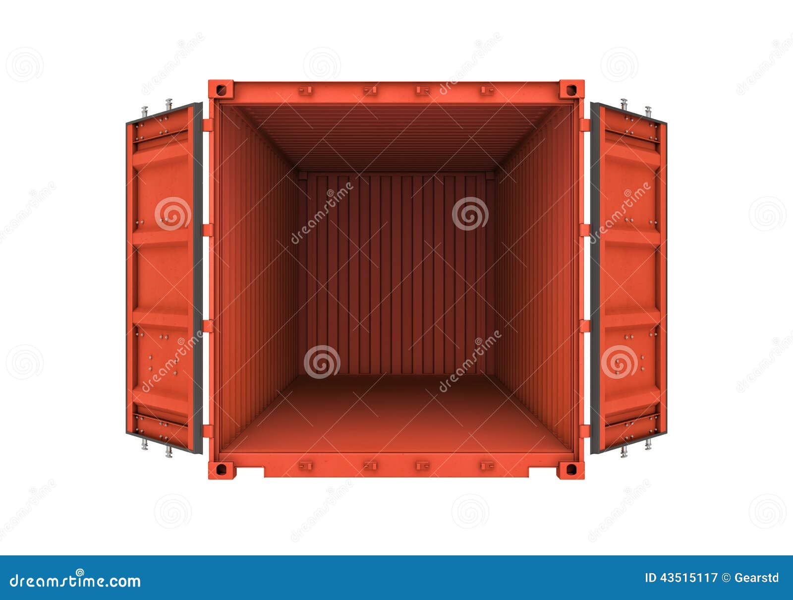 Open Metal Container Isolated on White Background Stock Illustration ...