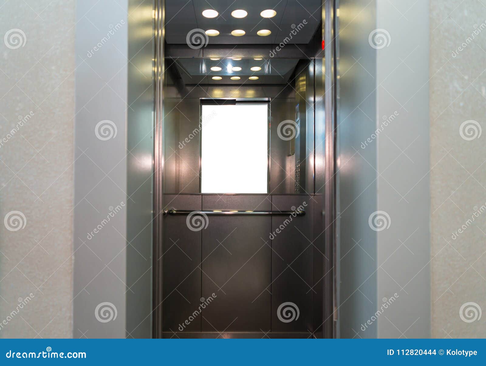 Open metal elevator doors stock photo. Image of metal - 112820444