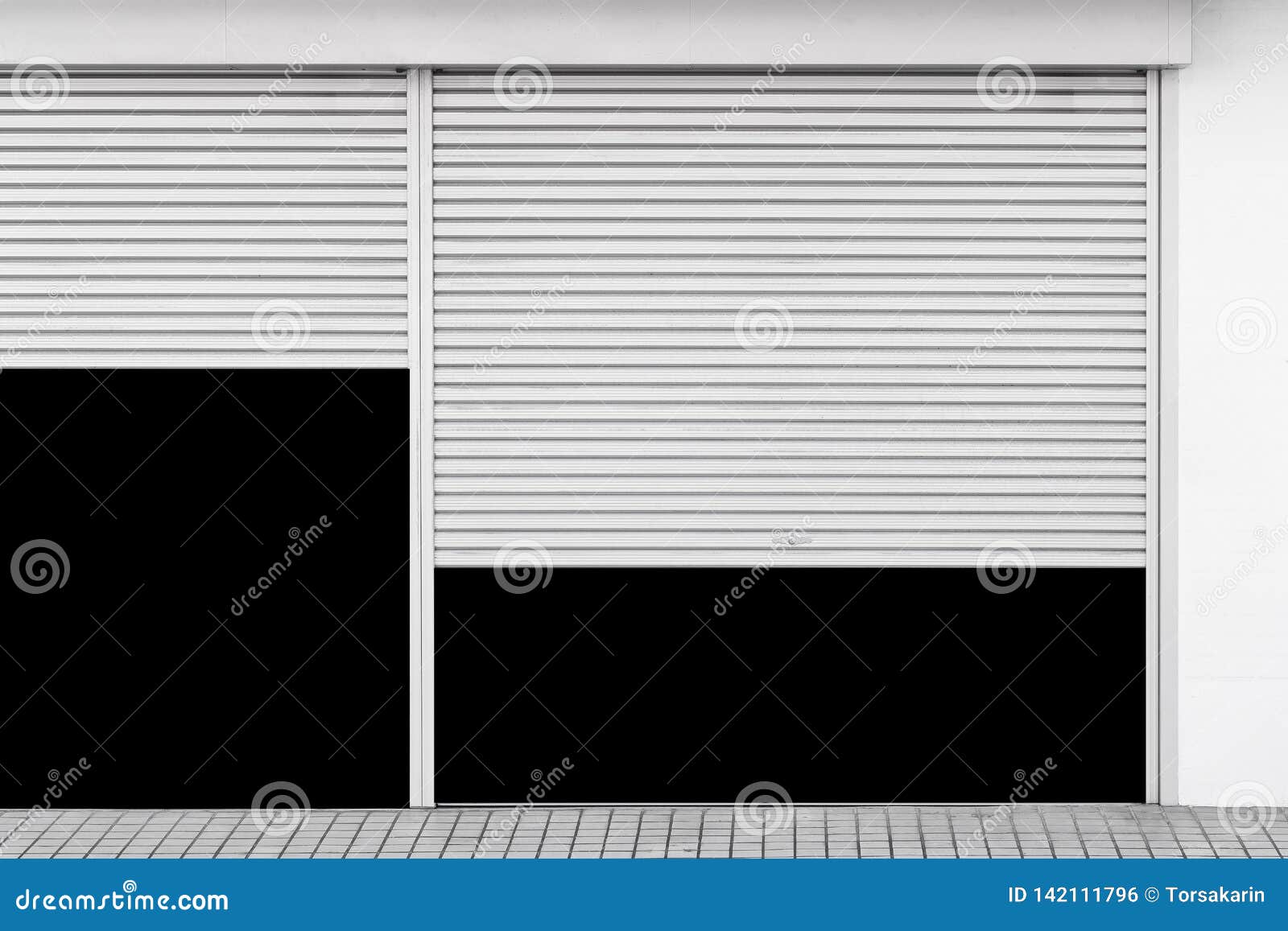 Open Metal White Shutter Door Stock Photo - Image of lock, protection ...