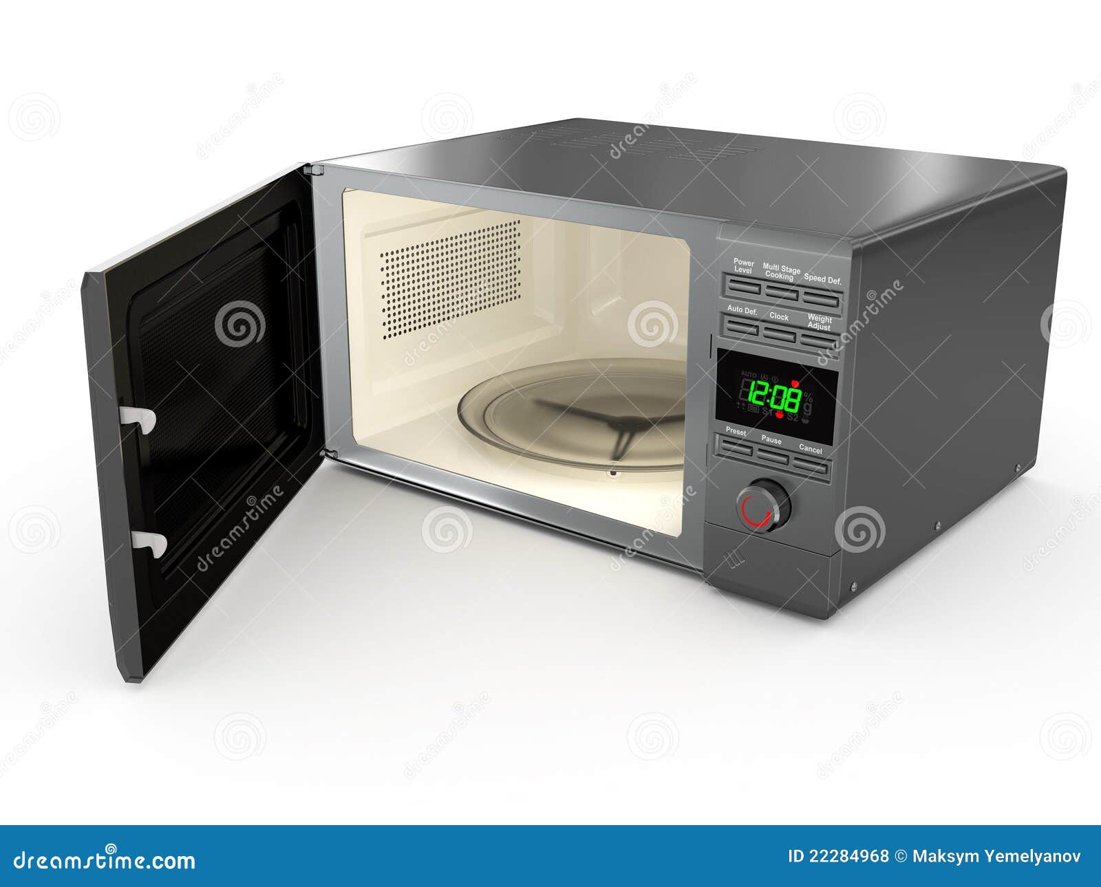 Open Metallic Microwave. 3d Stock Photography | CartoonDealer.com #22284968