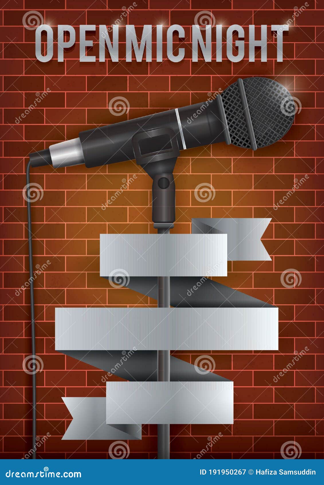 Open Mic Night Poster Design. Vector Illustration Decorative Design ...