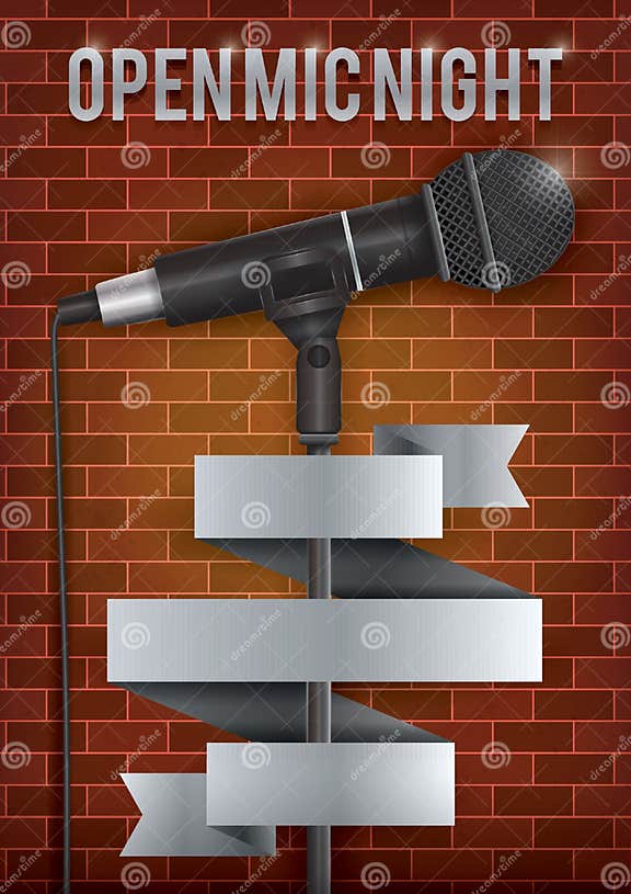 Open Mic Night Poster Design. Vector Illustration Decorative Design ...