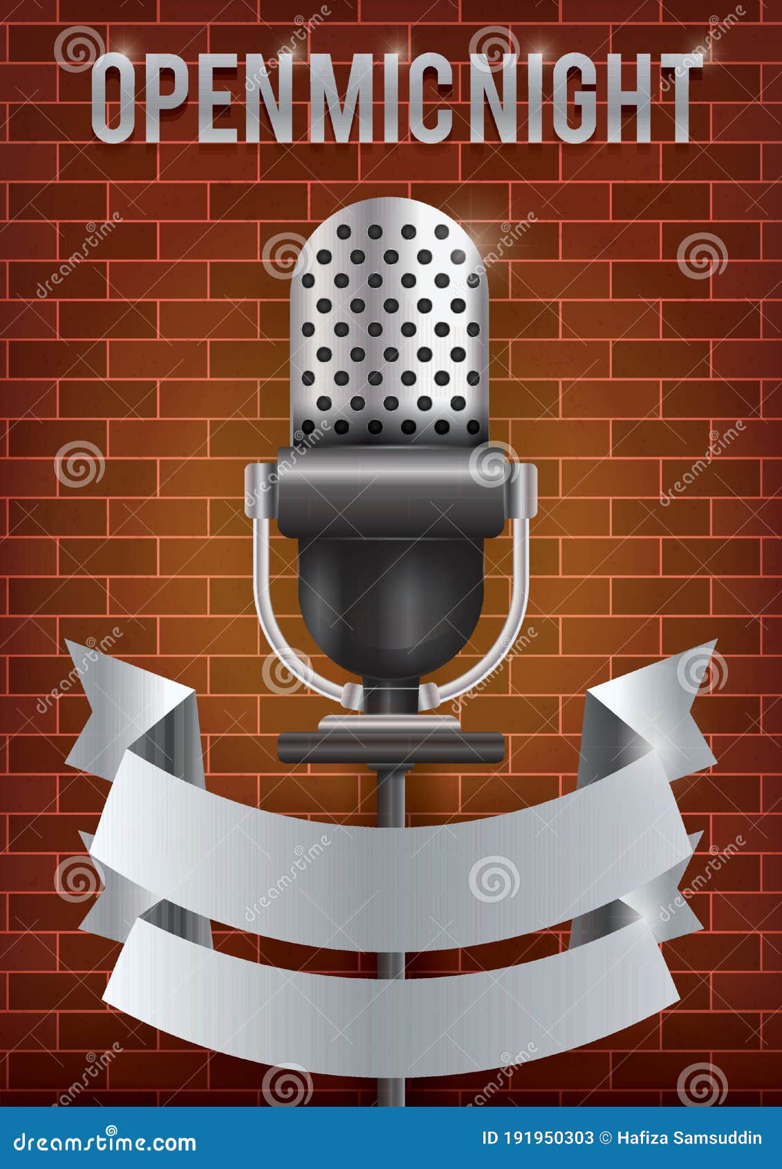 Open Mic Night Poster Design. Vector Illustration Decorative Design ...