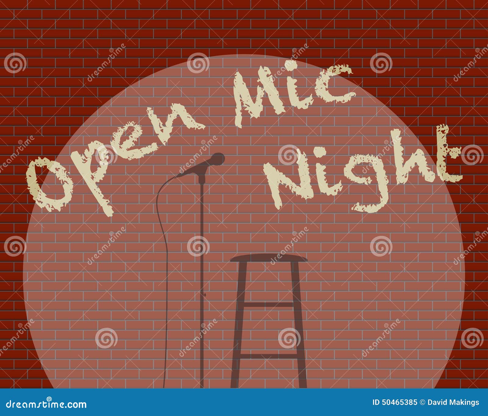 Open Mic Night stock illustration. Illustration of spotlight - 50465385