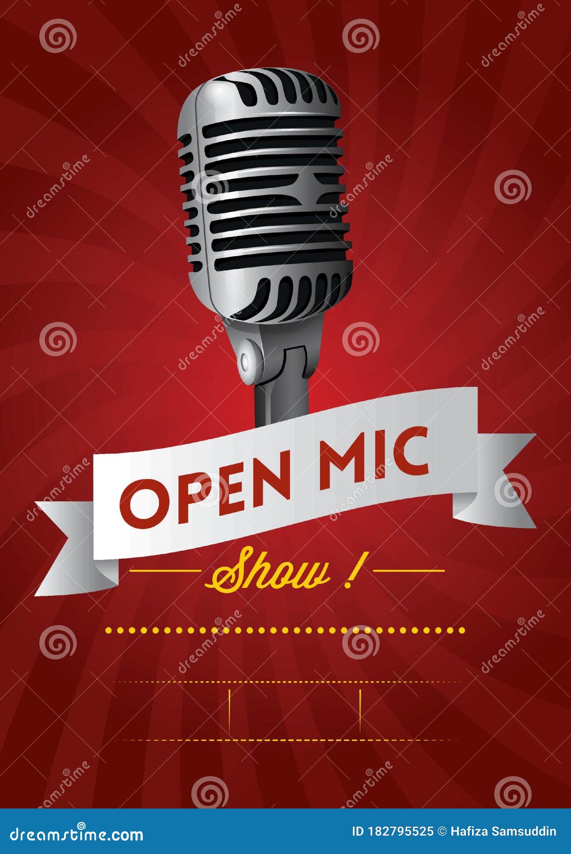 Open Mic Show Poster Design Stock Vector - Illustration of layout ...