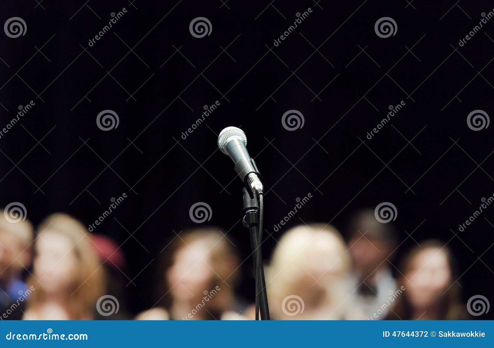 Open Microphone on Stage stock photo. Image of accessibility - 47644372