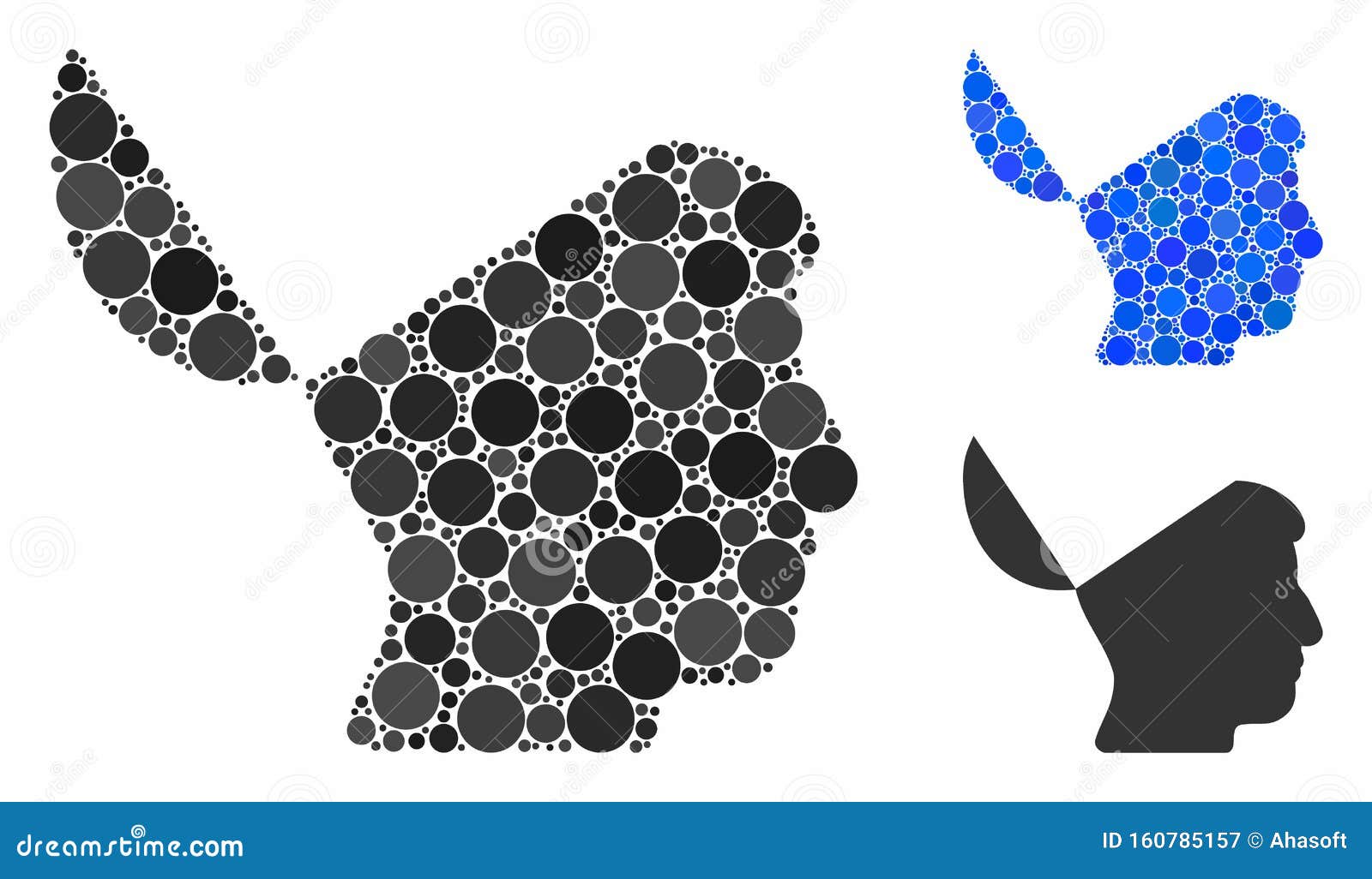 Open Mind Composition Icon of Round Dots Stock Vector - Illustration of ...