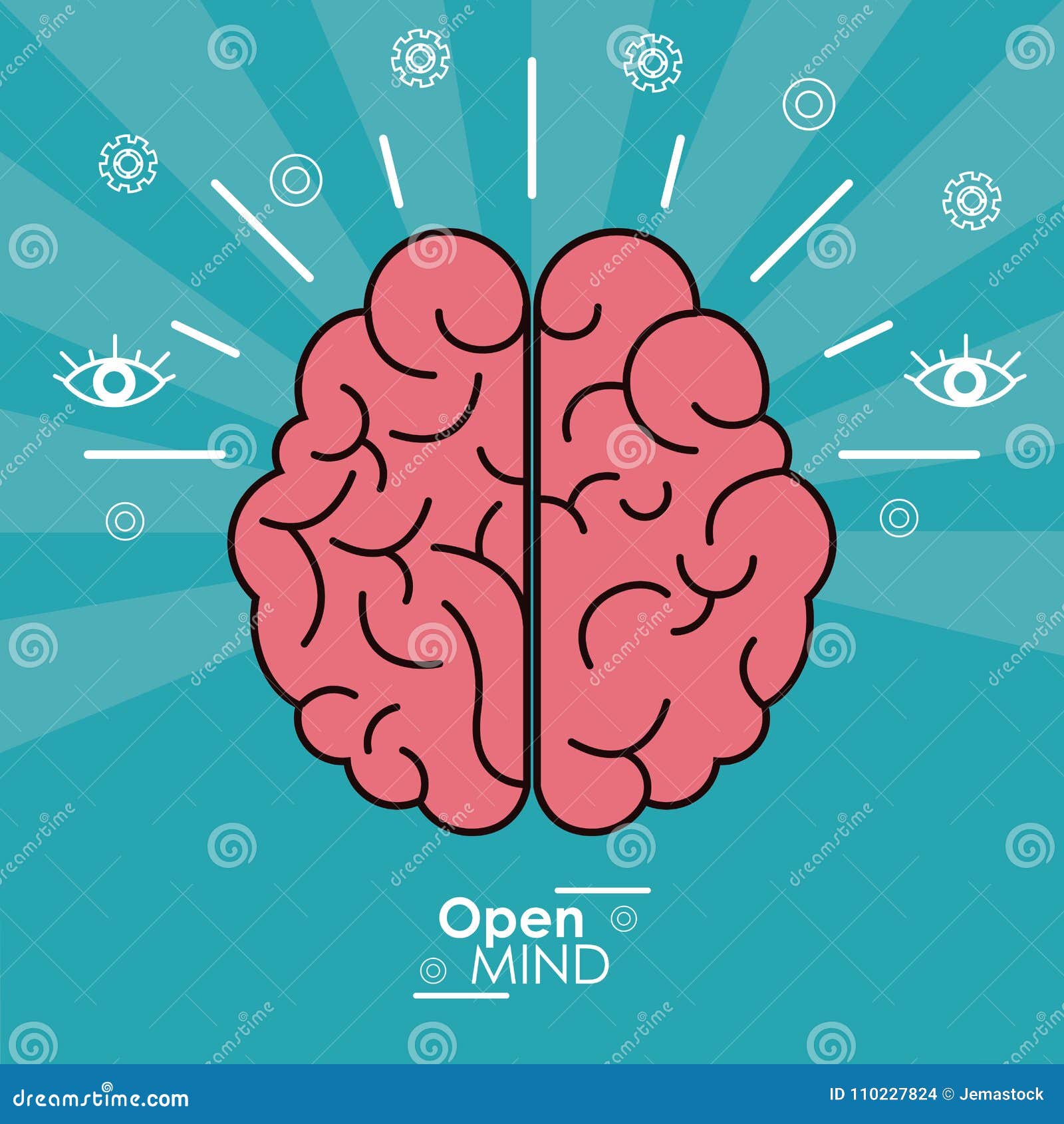 Open Mind Human Brain Concept Design Stock Vector - Illustration of ...