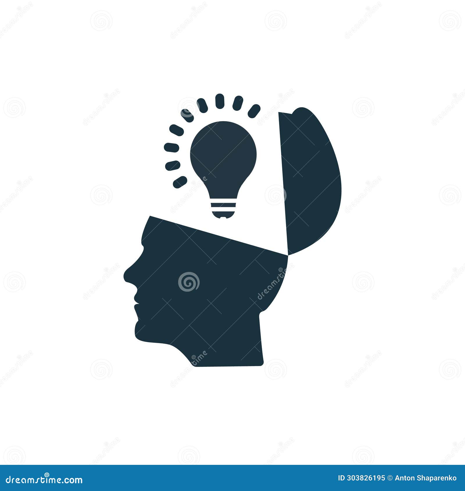 Open Mind Icon. Simple Creative Element. Filled Monochrome Open Mind ...