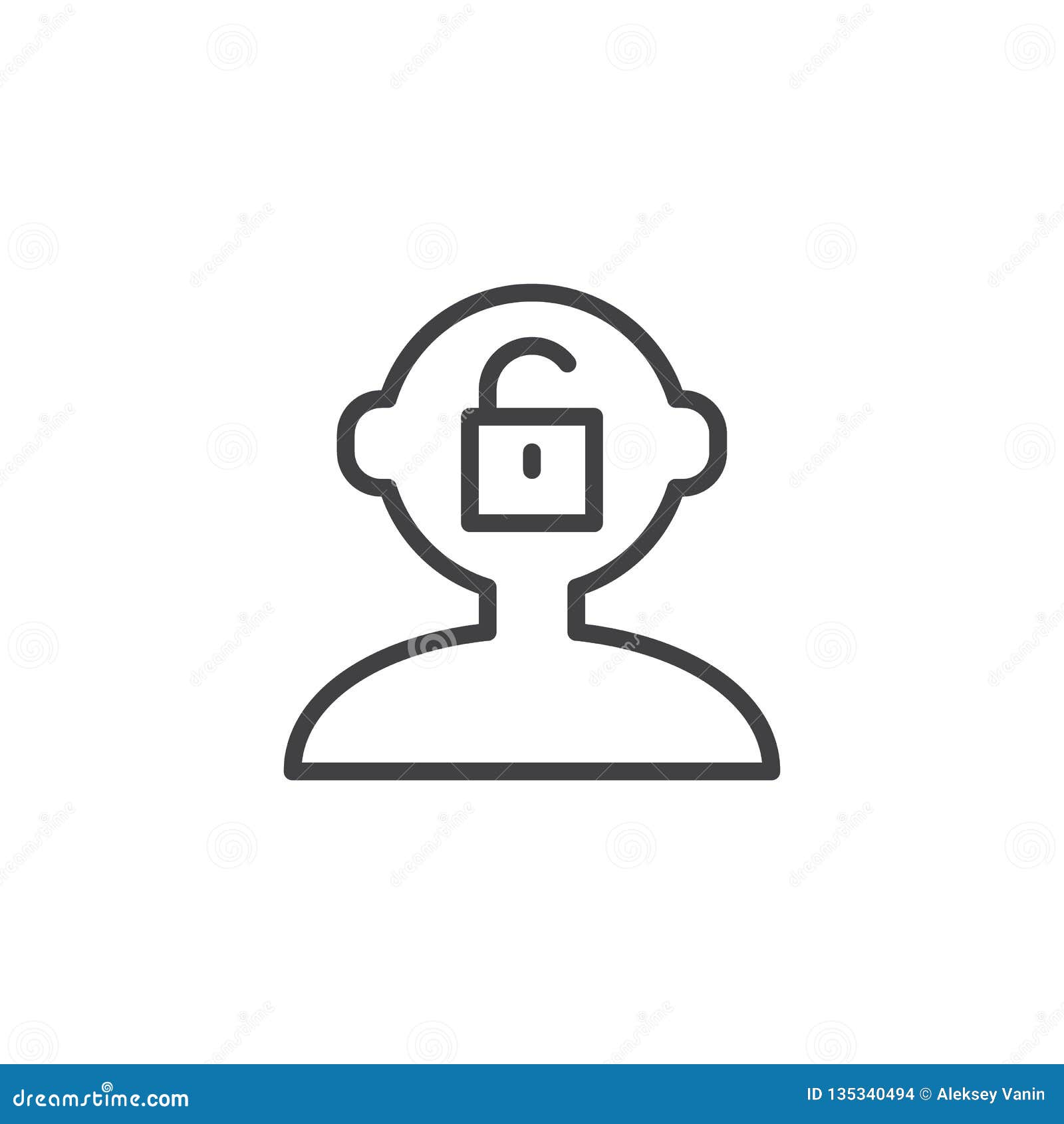 Open mind outline icon stock vector. Illustration of person - 135340494