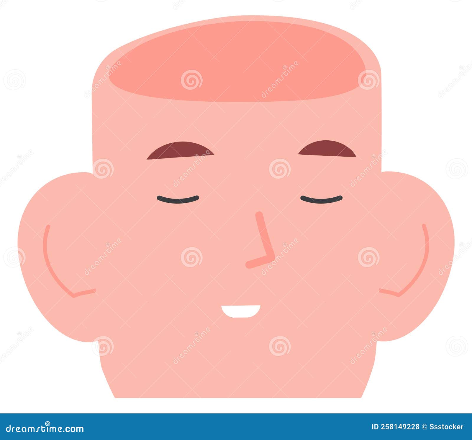 Open Mind Person. Empty Head with Relaxed Face Expression Stock ...