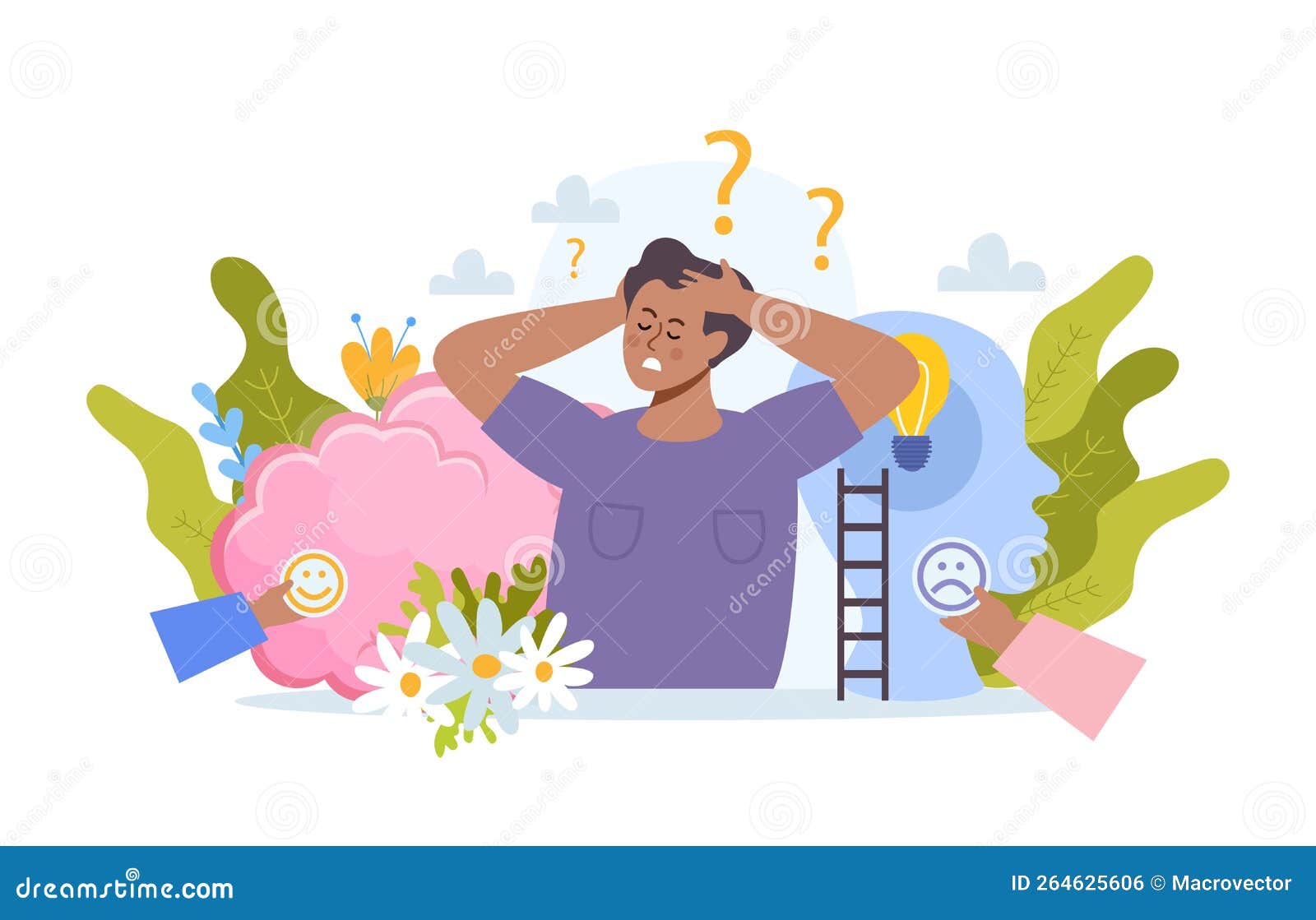 Open Mind Therapy Composition Stock Vector - Illustration of elements ...