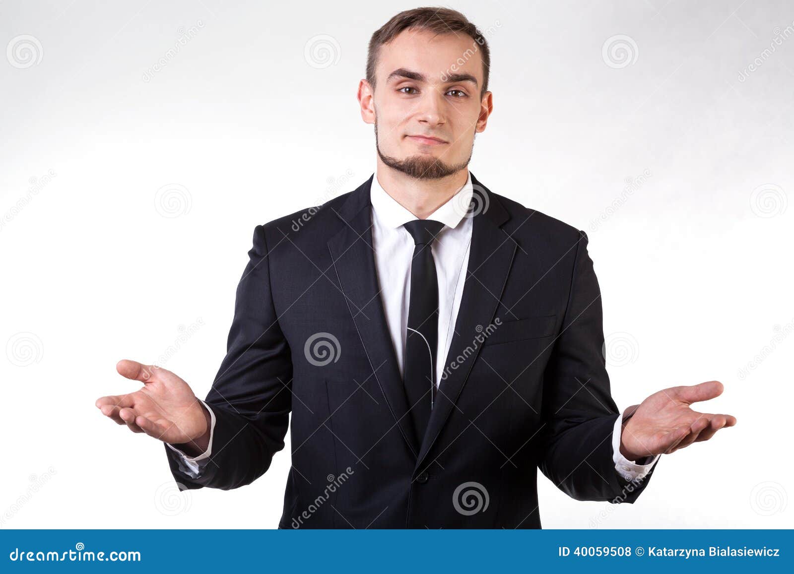 Open-minded businessman stock photo. Image of satisfied - 40059508