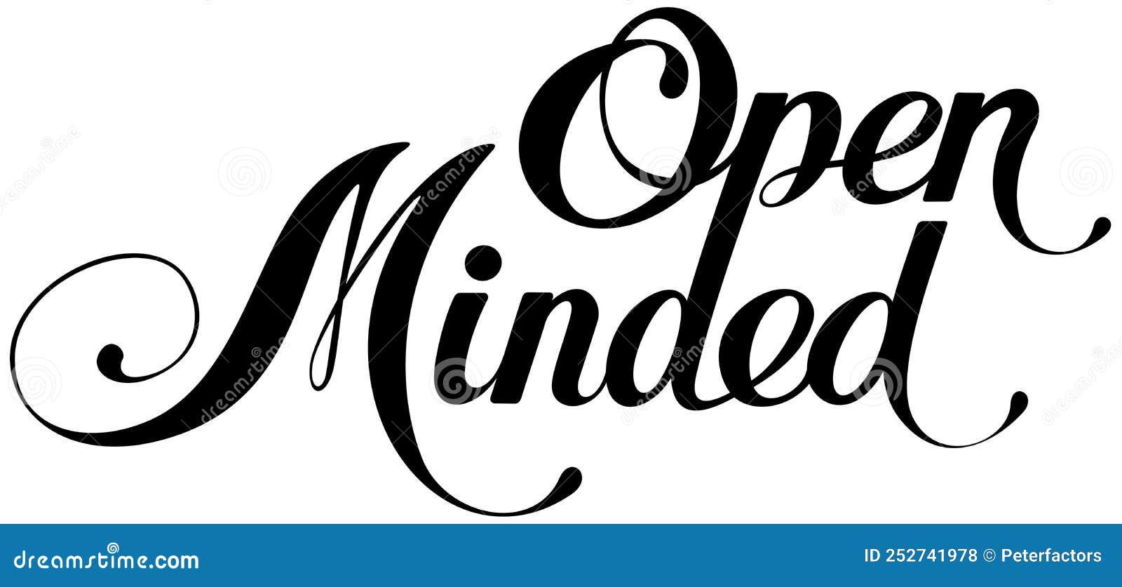 Open Minded - Custom Calligraphy Text Stock Vector - Illustration of ...