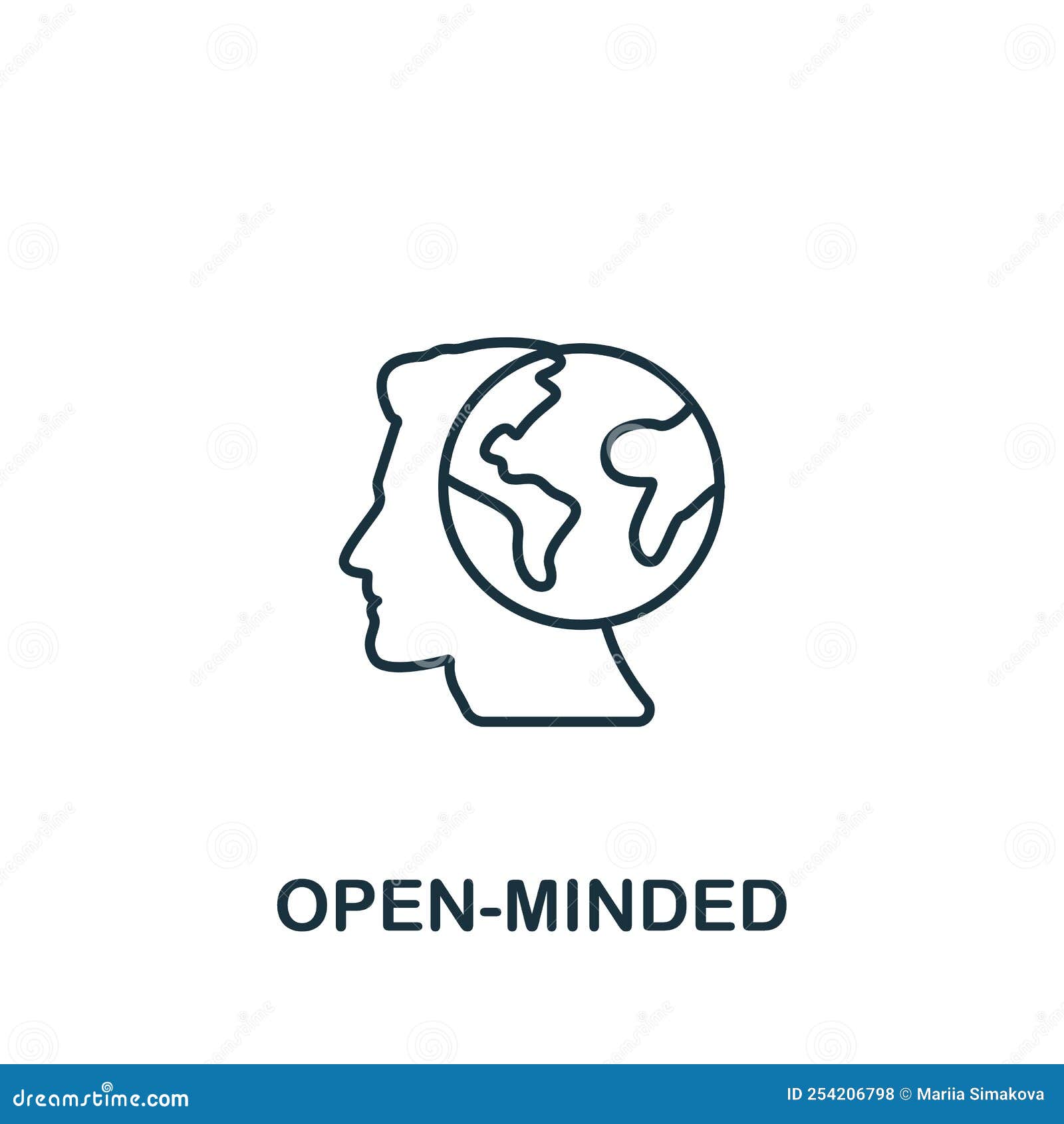 Open-Minded Icon. Line Simple Personality Icon for Templates, Web ...