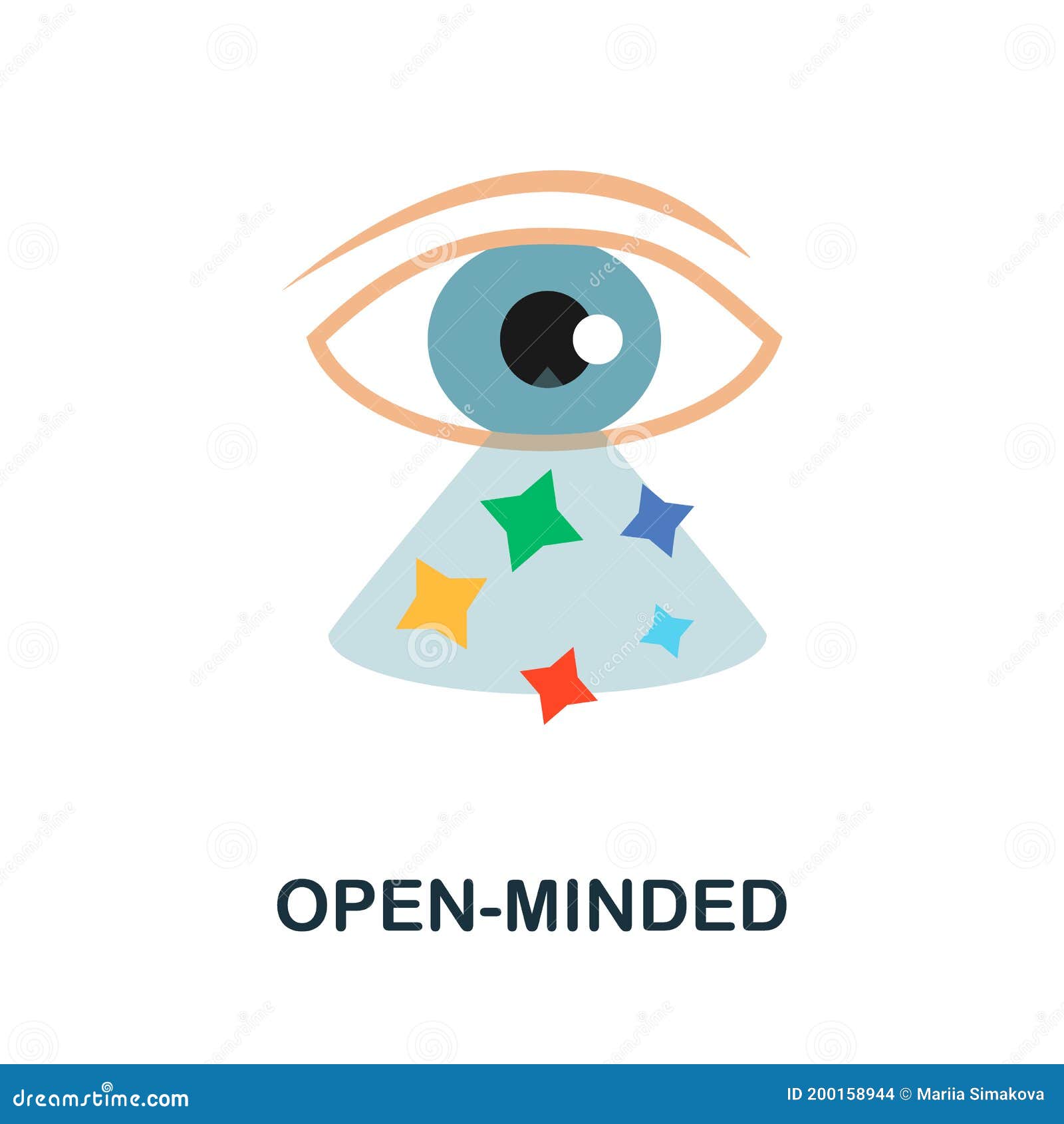 Open-Minded Icon. Simple Element from Core Values Collection. Creative ...