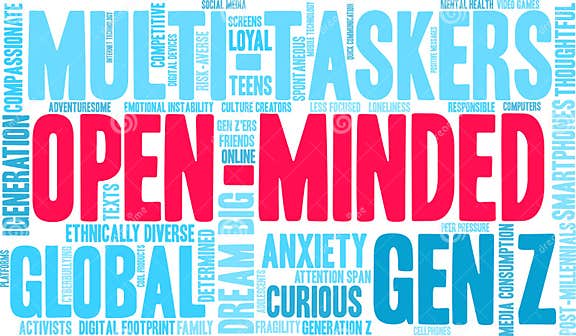 Open-Minded Word Cloud stock vector. Illustration of global - 150716219