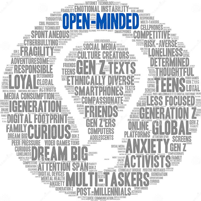 Open-Minded Word Cloud stock vector. Illustration of homeland - 150716240