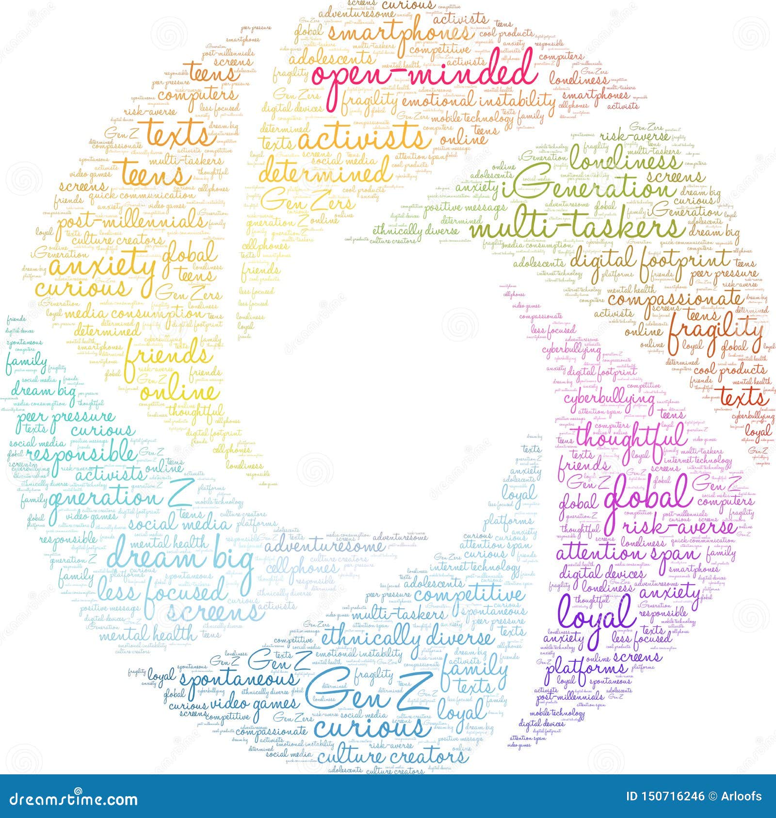 Open-Minded Word Cloud stock vector. Illustration of competitive ...