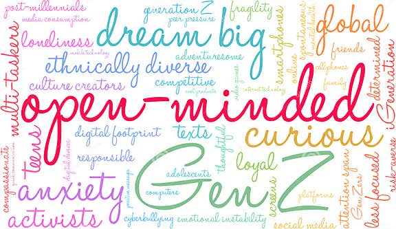 Open-Minded Word Cloud stock vector. Illustration of ethnically - 150716248