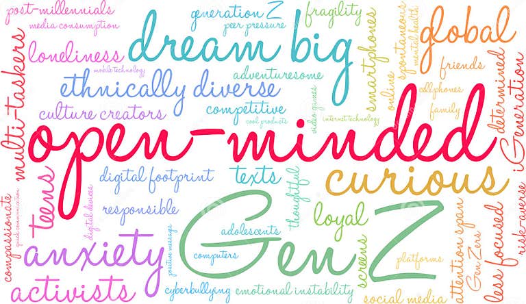 Open-Minded Word Cloud stock vector. Illustration of ethnically - 150716248