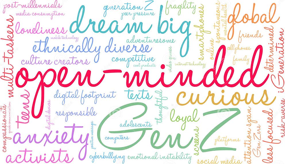 Open-Minded Word Cloud stock vector. Illustration of ethnically - 150716248