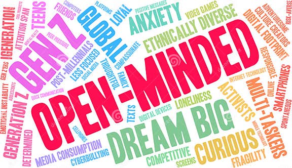 Open-Minded Word Cloud stock vector. Illustration of footprint - 150716256