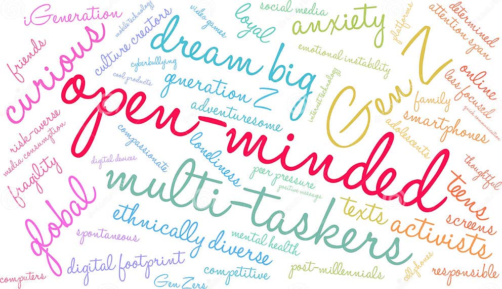 Open-Minded Word Cloud stock vector. Illustration of ethnically - 150716274