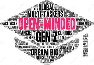 Open-Minded Word Cloud stock vector. Illustration of competitive ...