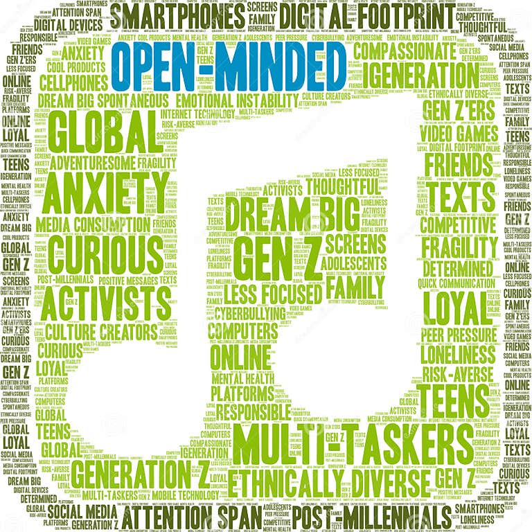 Open-Minded Word Cloud stock vector. Illustration of loneliness - 150716364