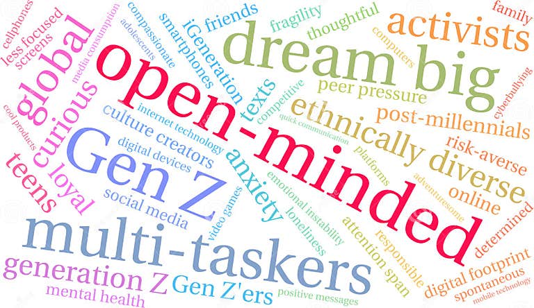 Open-Minded Word Cloud stock vector. Illustration of focused - 150716624