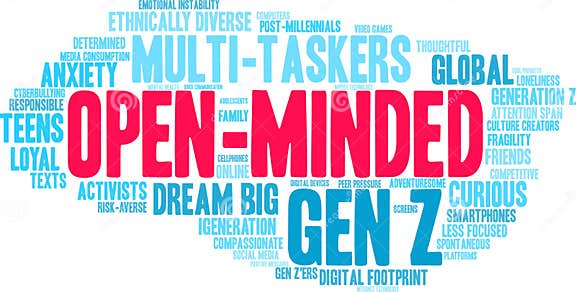Open-Minded Word Cloud stock vector. Illustration of competitive ...