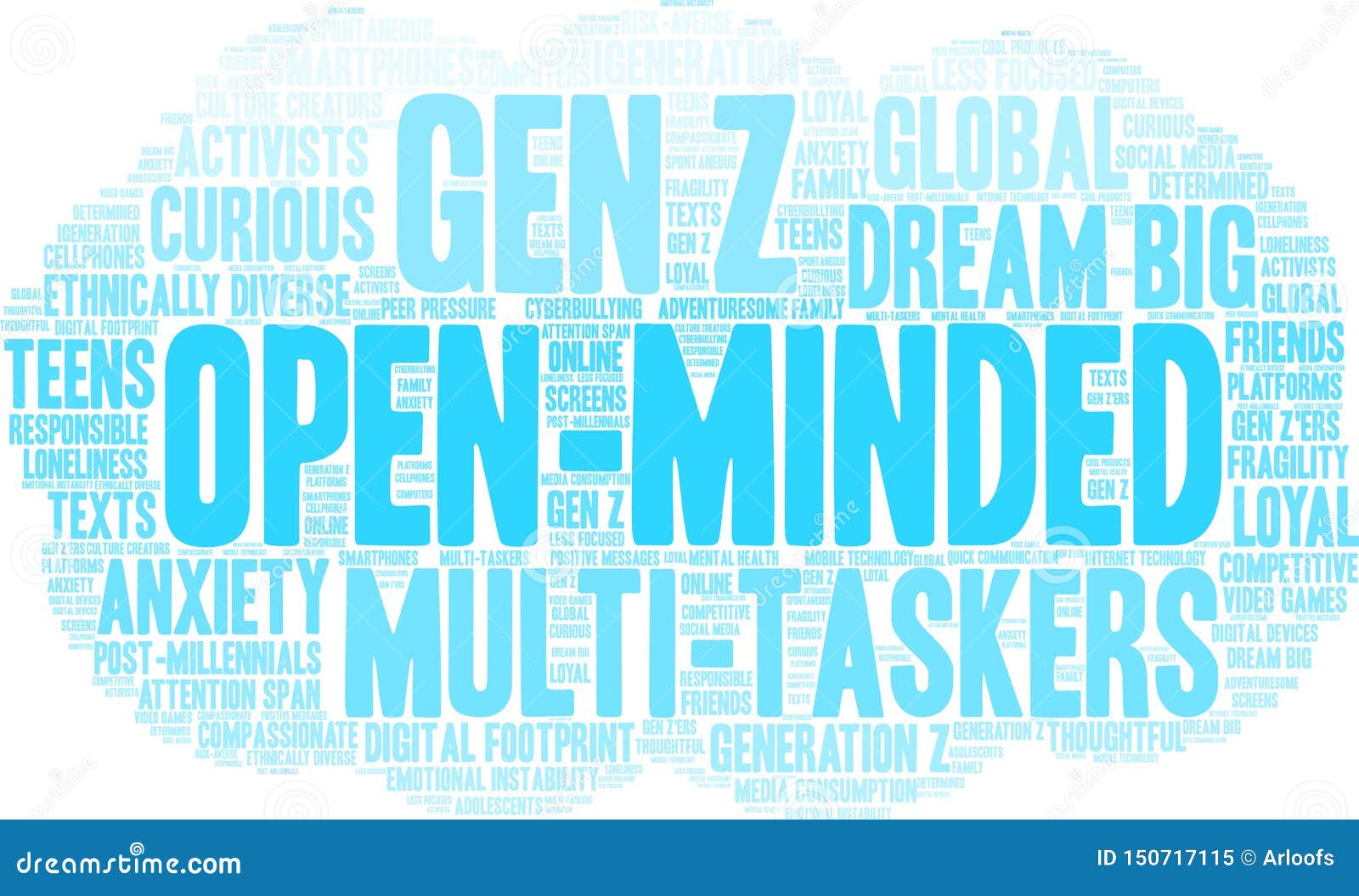 Open-Minded Word Cloud stock vector. Illustration of games - 150717115