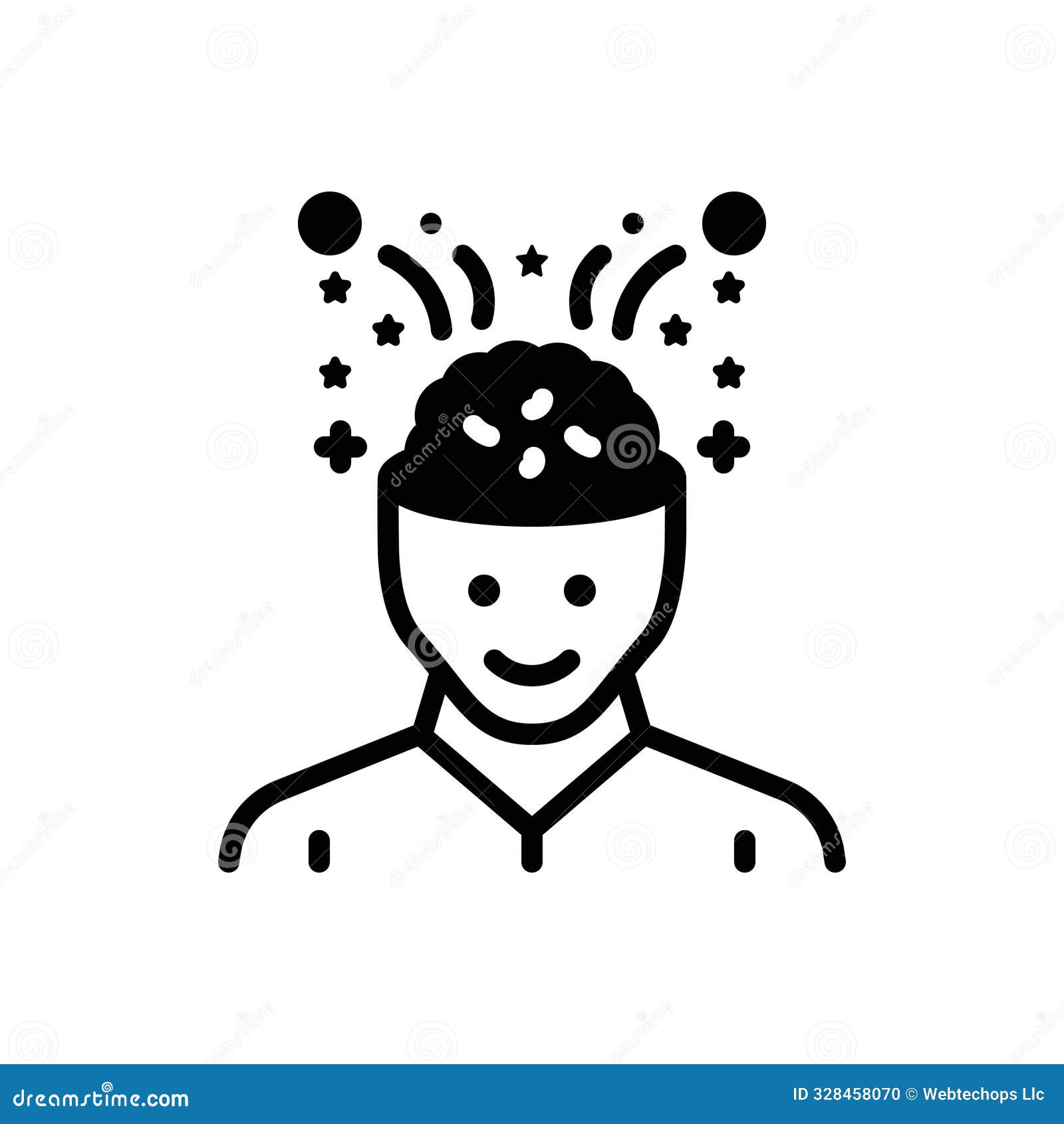 Black Solid Icon for Open Mindedness, Open and Mind Stock Illustration ...