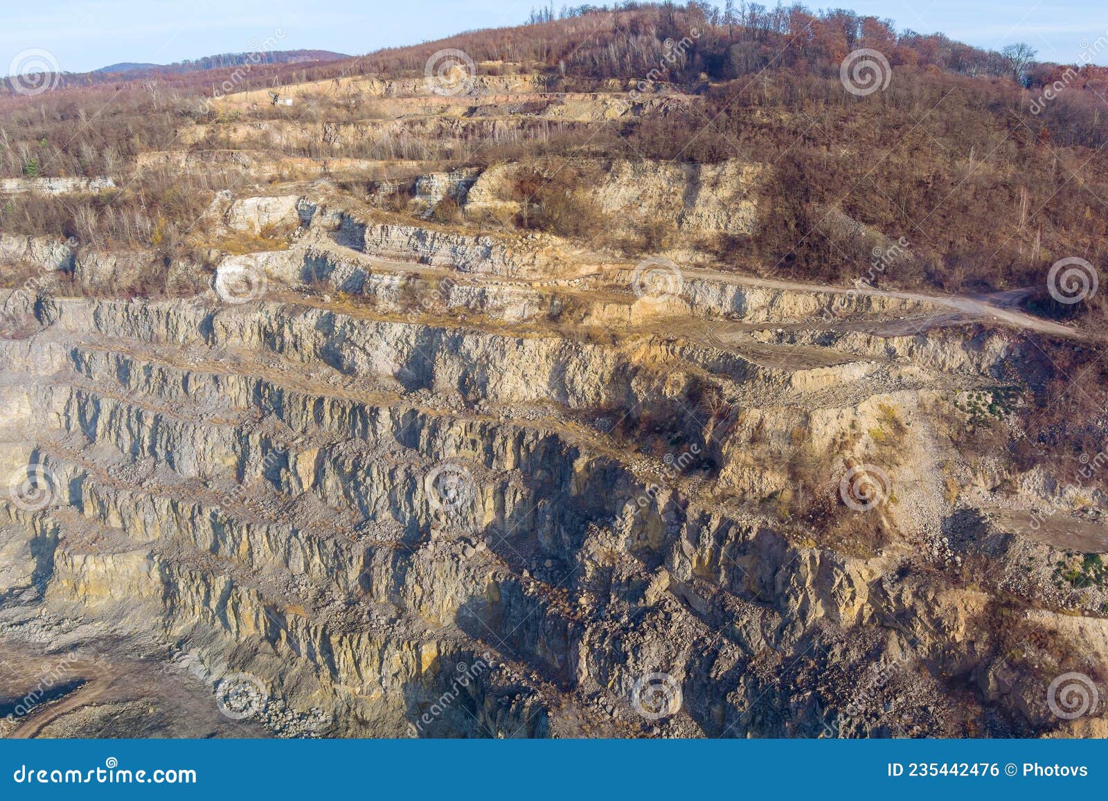Open Mine of Quarries Extraction in the Canyon Stone Industry Stock ...