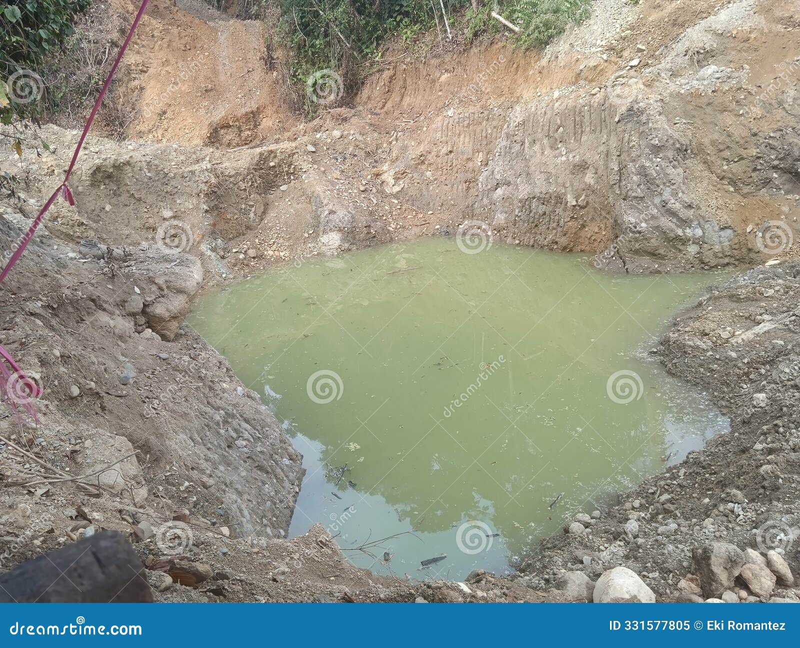 Open Mine with Standing Water in the Mining Area Stock Image - Image of ...